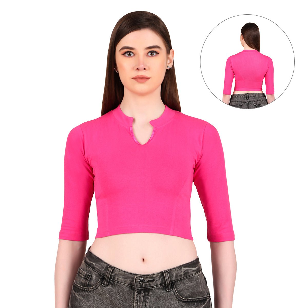 Women's Collar Neck Blouse for Saree - Long Sleeve – Gymmer