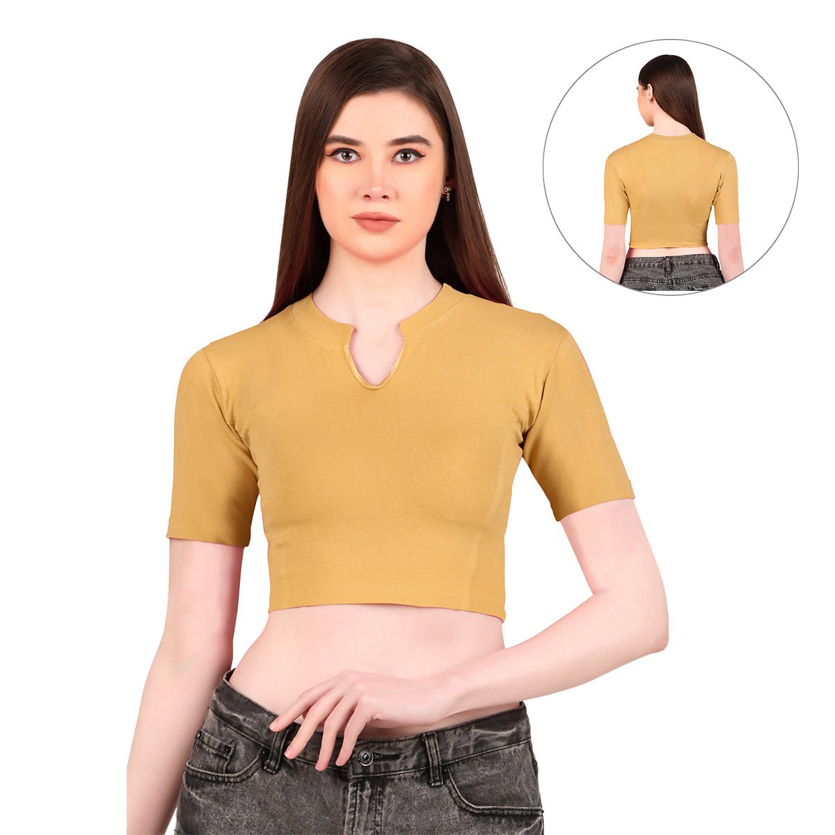 Stretchable Saree Close Neck Blouse – Gymmer