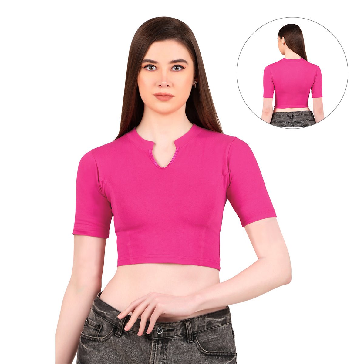 Stretchable Saree Close Neck Blouse – Gymmer